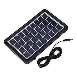 ASHATA 9V 3W Solar Panel, 93% Light Transmittance, 18% Conversion Rate, IP65 Waterproof Polysilicon Solar Panel Power Backup with DC Port, Charging for LED Lights, Mini Fans, etc