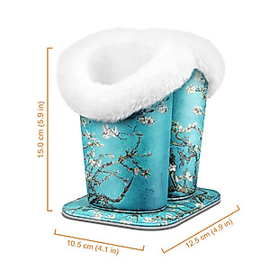 Fintie Plush Lined Double Eyeglasses Holder with Magnetic Base- Anti-scratch Premium Vegan Leather Glasses Stand Case, Blossom