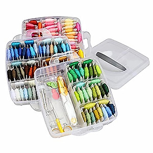 IRDFWH Embroidery Thread Floss Set 150 Colors Cross Stitch Floss Threads Scissors Needles Craft DIY Sewing Accessories Kit
