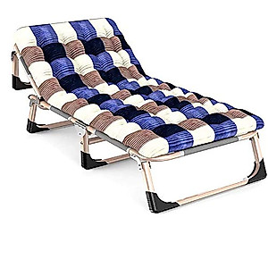 CHLDDHC Desk Chairs Folding Sunbed Cushion,Lay Flat Garden Sun Chair, Adjustable Backrest Outdoor Patio Loungers (Color : A)