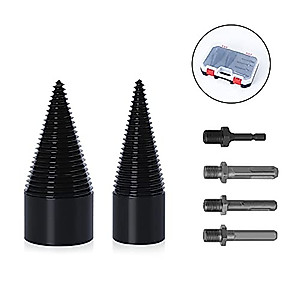 Babody 6pcs Removable Firewood Log Splitter Drill Bit,Firewood Log Splitter,Wood Splitter Drill Bits,Heavy Duty Drill Screw Cone Driver Fire Wood Log Splitter for Hand Drill Stick