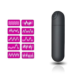 G Spot Bullet Vibrator Nipple Clitorals Stimulator USB Rechargeable for Travel - 10 Modes Portable Waterproof Mini Vaginal Anal Massager Adult Sex Toys for Women(Black)