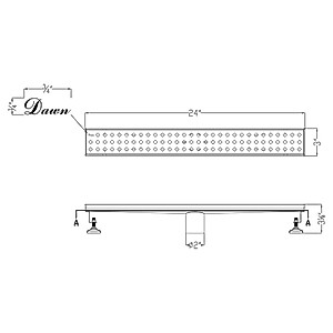 Dawn LMI240304 Mississippi River Series Linear Shower Drain, 24-Inch