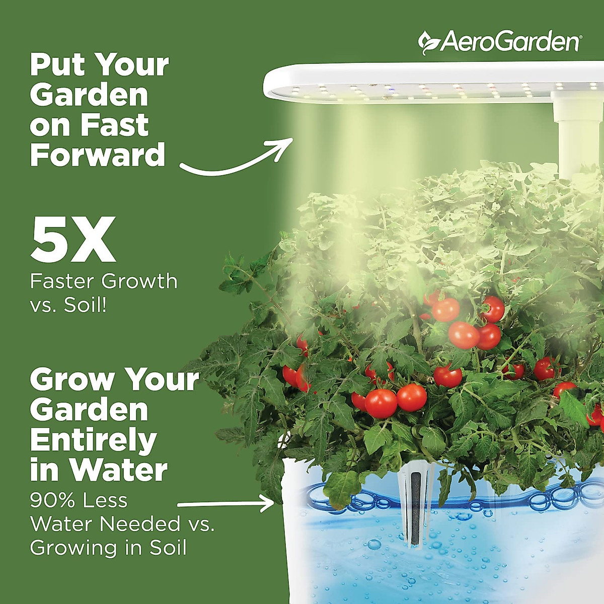 AeroGarden Harvest Slim Indoor Garden Hydroponic System with LED Grow Light and Herb Kit, Holds Up to 6 Pods, White