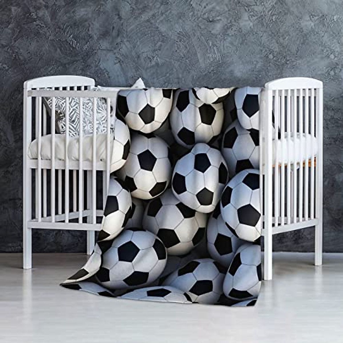 Soccer Throw Blanket Cozy Plush Blanket Soft Warm Flannel Fleece for Bedroom Living Rooms Sofa Couch 50"x40"