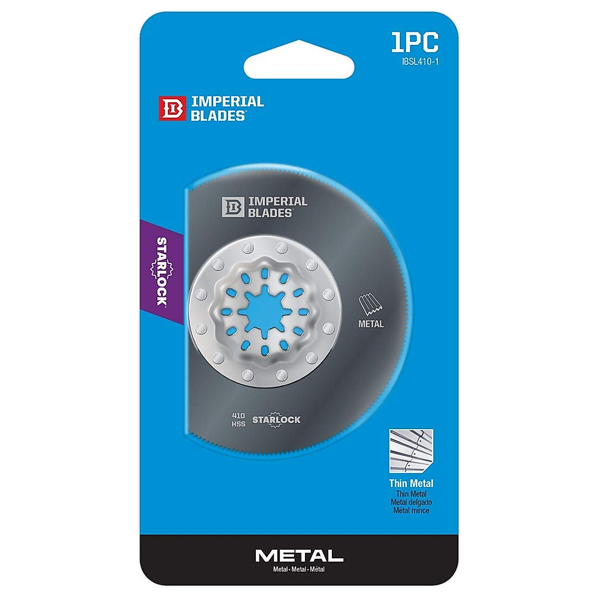 Imperial Blades Starlock 3-3/8" Thin Metal Segment Oscillating Multi-Tool Blade, 1PC (Fits: Bosch and Fein. Also fits non-Starlock multi-tools: Milwaukee, Ridgid, Makita, Rockwell and more), One Size (IBSL410-1)