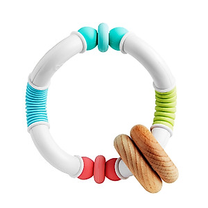 Munchkin® Sili Twisty™ Bendable Baby Teether Toy, Silicone and Wood, BPA Free, 3+ Months