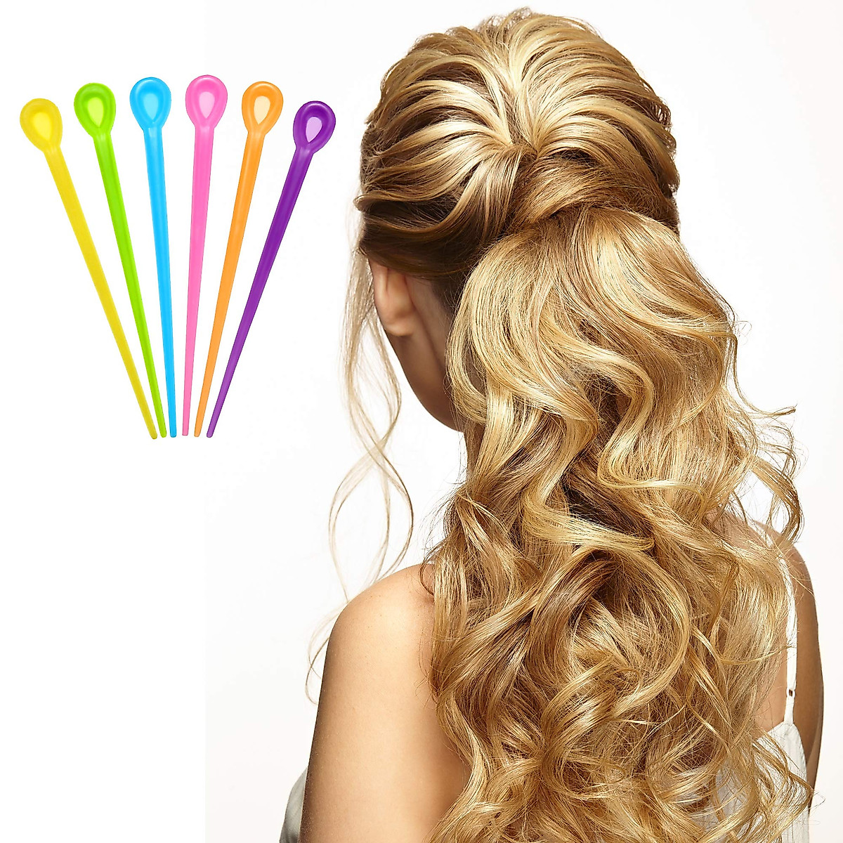 180 Pieces Brush Roller Pick Plastic Roller Pick Hair Curler Roller Pin for Hair Curling Styling Accessories for Christmas Valentine's Day Present (Rose Red, Green, Yellow, Blue, Orange and Purple)