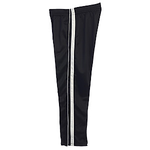 Gioberti Boys Track Jogger Athletic Pants - with Zip Bottom, Black/White, Size 18