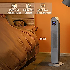 Outdoor Garden Heater Ceramic Space Heater, 2000W Portable Quiet Heater with Remote Control & 12h Timer, Thermostat, Overheat & Tip-Over Protection, Electric Rotating Heater Patio