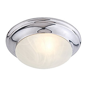 Livex Lighting 7302-05 Flush Mount with White Alabaster Glass Shades, Chrome