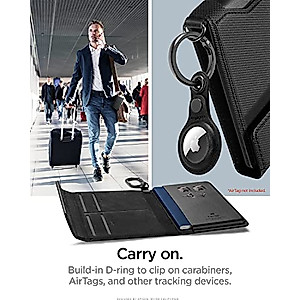 Spigen Passport Card Cover Holder Passport Wallet Travel Documents Organizer Protector Passport Holder Travel Accessories with RFID Blocking Technology SIM Card Pin Included - Black