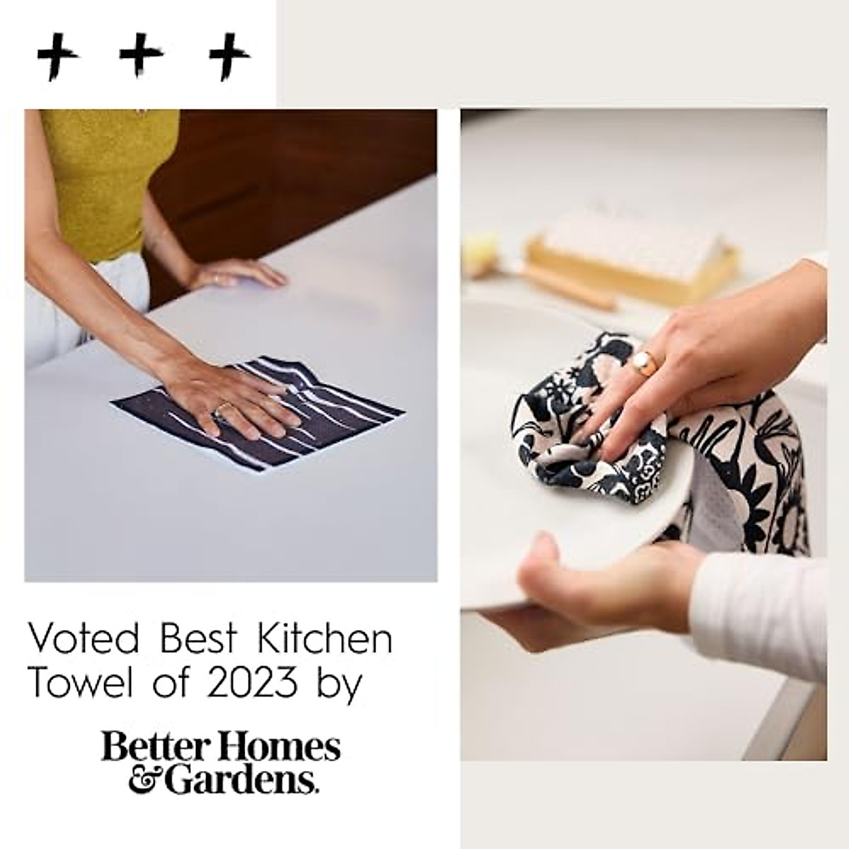 GEOMETRY Kitchen Dish Cloths - Quick Dry Dishcloths for Kitchen - Premium Dish Rags with Geoweave (Lemon Delight)