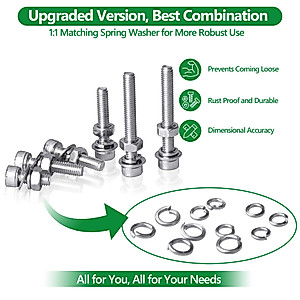 Screws and Nuts, 1440PCS M2 M3 M4 Metric Screw Assortment, 304 Stainless Steel Metric Bolts and Nuts Assortment Kit, Hex Socket Head Cap Flat Lock Washers Bolts Assortment Kit with 3 Wrenches