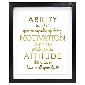 Susie Arts 8X10 Unframed Inspirational Attitude Real Gold Foil Art Print Quotes Wall Poster Home Decor Motivational Art V165