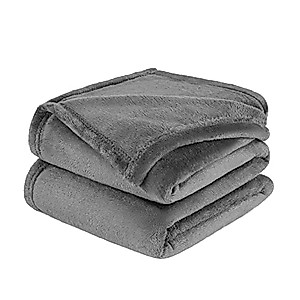Yastouay Fleece Throw Blanket, Super Soft Lightweight Cozy Luxury Flannel Bed Blanket, Fluffy Plush Couch Blanket Throw for All Seasons (Grey, 50x60 inches)