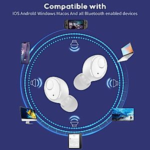 Bluetooth Earbuds,Kurdene S8 Wireless Earbuds 48H Playtime Call Noise Cancelling IPX8 Waterproof Ear Buds Deep Bass Earphones with Microphone in-Ear Stereo Headphones for Work,Sport,Running