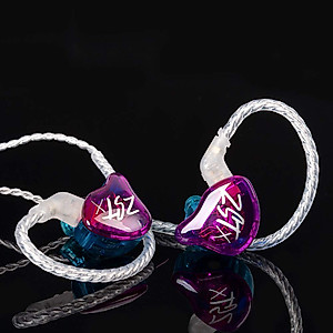 KZ ZSTX Hybrid 1BA+1DD in Ear Monitor Earbuds Balance Armature with Dynamic in-Ear Earphone Headphones HiFi Headset (with mic, Purple)