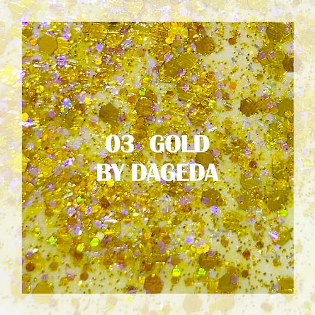 YBUETE Face Body Glitter Stick, Singer Concerts Festival Music Rave Body Glitter, Rotating Mermaid Sequins Chunky Glitter, Holographic Glitter, Waterproof and Long Lasting Sparkling, 03# Gold