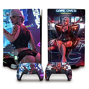 PEYANZ Skin Compatible with P.S.5 Console(Disk Edition) and Controllers Vinyl Sticker, Durable, Scratch Resistant, Bubble-Free