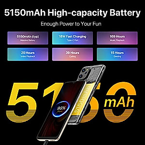 UMIDIGI F3 5G Unlocked Cell Phone, Android 12 Smartphone, 8GBRAM/128ROM NFC Android Phone, Octa-core 6.7" HD Large Screen, 48MP+16MP+5MP AI Triple Camera, 5150mAh Battery