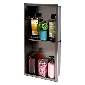 ALFI brand ABNP1224-BB Shower Niche, Brushed Black