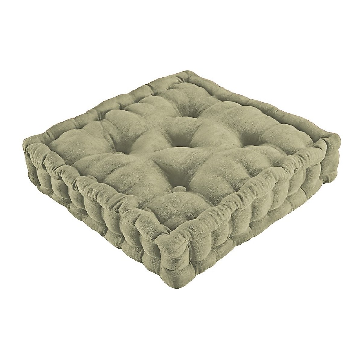 Collections Etc Tufted Padded Boosted Cushion and Support - Plush Seating for Chair with Carrying Handle, Sage