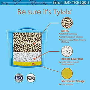Tylola Showers-KDF55 Bathtub Ball Filter For Tub Faucet.Remove Chlorine&Heavy Metals.Silicone Shell, Natural Skin-Friendly.Includes 2 Filter Cartridges.Make Enjoying The Bath a Habit!Bath Tech 3000-1
