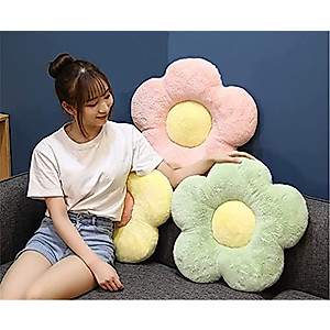 LANFIRE Flower Cushion Flower Throw Pillows Standard Pillows Patio Furniture Cushions Home Chair Pads (40 CM, White Brown)