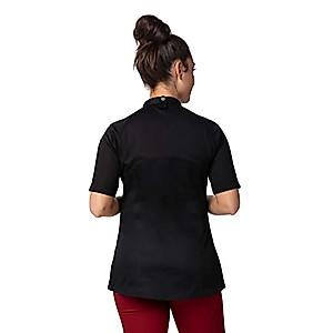 Chef Works Women's Arcadia Chef Coat, Black, Medium