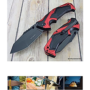 8.5 Inch Open Folding Pocket Knife With Clip Outdoor Survival Hunting Knife for Camping by Survival Steel
