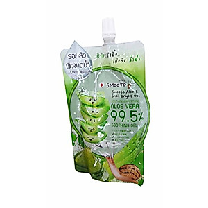 3 Packs of Smooto Aloe-E Snail Bright Gel. (50 ml./ pack). No alcohol.