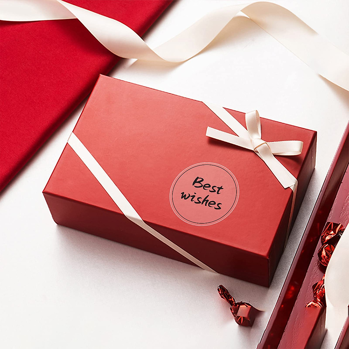 NIIMBOT B1 Label Tape B21 Transparent Labeling Tape 1.2" X 1.2" (31x31mm) Thermal Label Print Paper NIIMBOT Labels for Candles/Gifts/Mailing/Logo/Jars/Bottles Tag, 210 Labels/Roll, Clear