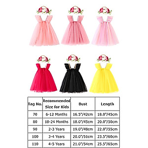 Baby Tutu Dress Boho Flower Girl Dresses Rainbow Tutu Dress Summer Backless Sundress Toddler Fly Sleeve Layered Tulle Skirt Set with Flower Headband Birthday Photography Outfit Yellow 18-24 Months