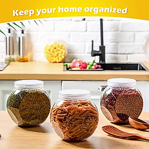 Sunnyray 8 Pcs 51 oz Plastic Candy Jars with Lids Plastic Candy Jars for Candy Buffet Clear Candy Dishes with Lids Candy Buffet Containers Set Plastic Cookie Jar Candy Holder for Party Table Kitchen