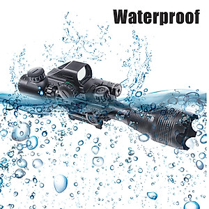 UUQ 4-16x50 Tactical Rifle Scope Red/Green Illuminated Range Finder Reticle W/Laser Sight and Holographic Reflex Dot Sight (Green Laser)