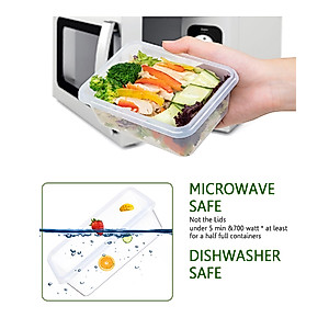 FOOYOO 32 Piece Food Storage Container with Lids (16 Containers + 16 Lids) - Plastic Food Containers with Lid, Airtight Leak Proof Snap Lock Lids, BPA Free Storage Containers with Lids