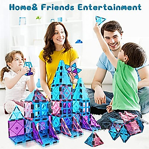 Mruikeny Magnetic Tiles Kids Toys for 3 4 5 6 7 8+ Years Old Boys Girls Magnet Toys Building Tiles STEM Educational Learning Magnetic Blocks Toy Set for Toddlers Child Ages 3-6 Birthday