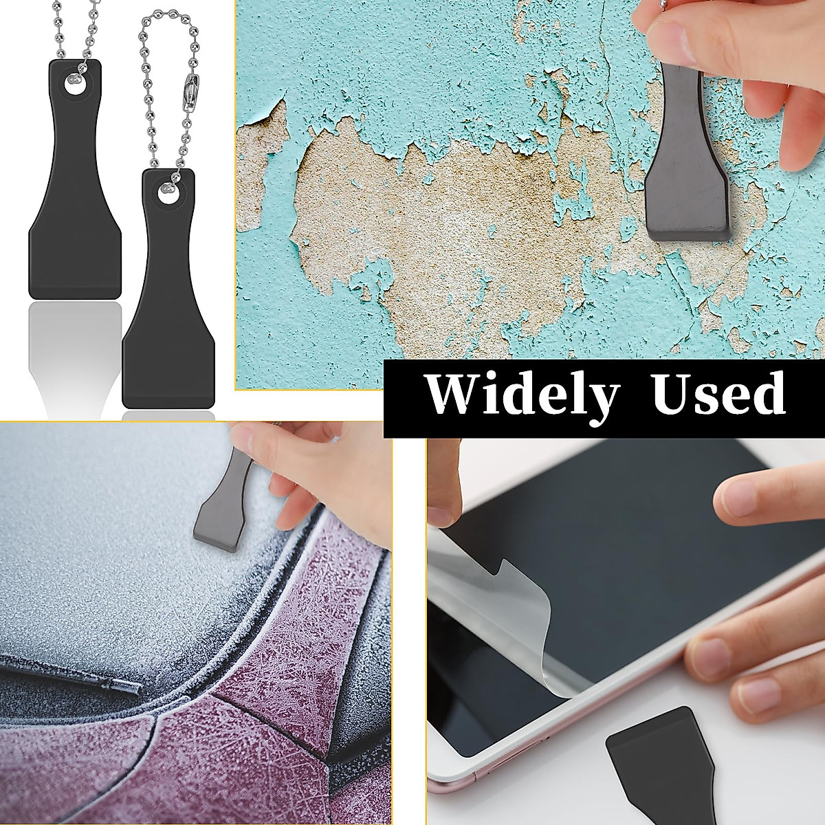 10 Pcs Lottery Ticket Scratcher Scratch Off Scratcher Tool Plastic Scraper Tool Keychain Lotto Scratcher Keyring Scoop Shape Lotto Scratcher Keyring Scraper for Label Sticker Remover Tool Black