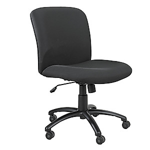 Safco Products Uber Big and Tall Mid Back Chair 3491BL, Black, Rated for 24/7 Use, Holds Up to 500 lbs. (Optional Arms Sold Separately)