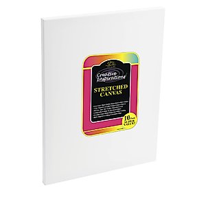 Creative Inspirations Artist Pre Stretched Canvas for Painting, 5/8in Deep, 10 oz. Double Primed Acid Free White Cotton Duck [10 Count Value Pack] - Size 12x12