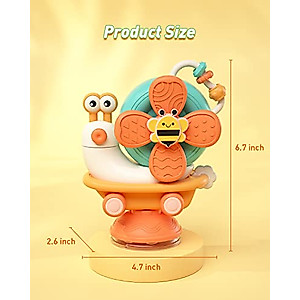 Alsatic Suction Cup Spinner Toys for 1 Year Old Boys Girls, Sensory Fine Motor Infant Travel Toys Montessori for Babies 6-12-18 Months, Birthday Gifts for 1-3 One Year Old, Newborn Toddler Bath Toys