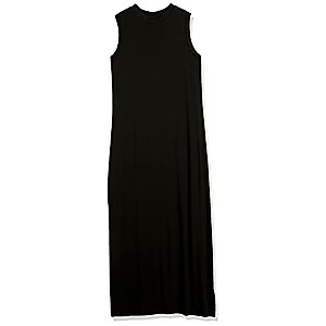 Amazon Essentials Women's Jersey Sleeveless Mock Neck Maxi Dress (Previously Daily Ritual), Black, X-Small