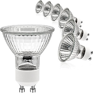 ETUOLMP GU10 Halogen Light Bulbs 2 Pin, 6 Pack GU10 Bulb Warm White, Dimmable GU10+C 120V 35W Bulb for Wax Warmer Bulbs, Track Light Bulbs, Range Hood Light Bulbs, Candle Warmer Light Bulbs
