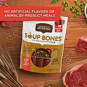 Rachael Ray Nutrish Soup Bones Dog Treats, Beef & Barley Flavor, 11 Bones