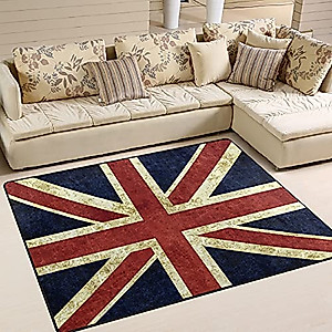 ALAZA Lovely British Flag Non Slip Area Rug 4' x 5' for Living Dinning Room Bedroom Kitchen Hallway Office Modern Home Decorative