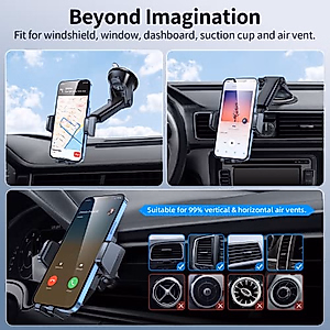 APPS2Car Phone Mount for Car Dashboard & Windshield Military Sturdy Suction Cup Phone Holder [Thick Cases & Big Phones Friendly] Cell Phone Cradle, Compatible with iPhone 14 13 All Phones & Truck/SUV