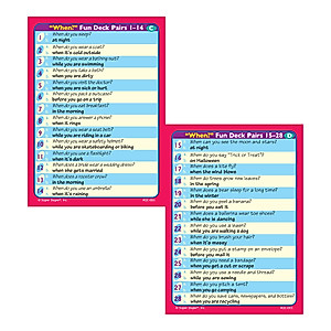 Super Duper Publications | Ask and Answer When Questions Fun Deck | Communication and Language Processing Skills Flash Cards | Educational Learning Materials for Children