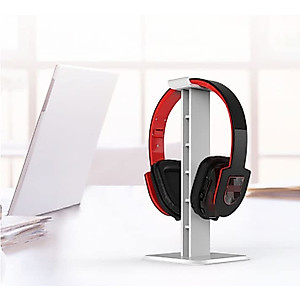 Headset Stand ABS/Aluminum Alloy Headphone Stand Headphones Holder Stand Stable Bracket Silicone Pad for Wired Wireless Headsets Headphone Stand (Color : A-White)