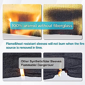 Schwer 18 inch Aramid Protective Arm Sleeves, ANSI Level A2 Cut Resistant Sleeves with Thumb Hole, Double Layer Heat Resistant Sleeves, Moisture Wicking, Super Soft, 1 Pair